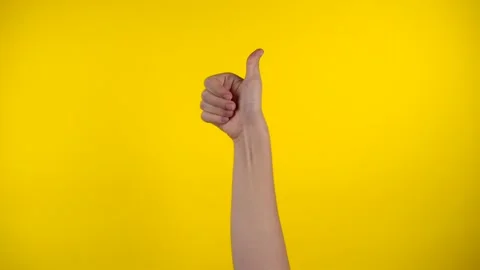 Hand show Like symbol, thumbs up, hand o... | Stock Video | Pond5