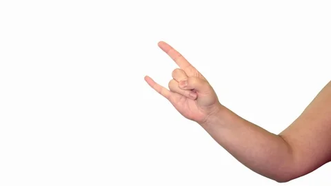 hand sign horned, devil, party of female... | Stock Video | Pond5