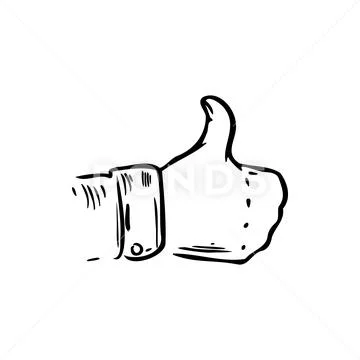 Hand, sign, thumbs up sketch vector illustration ~ Clip Art #164682703