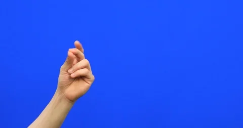 Hand with snapping fingers on blue scree... | Stock Video | Pond5
