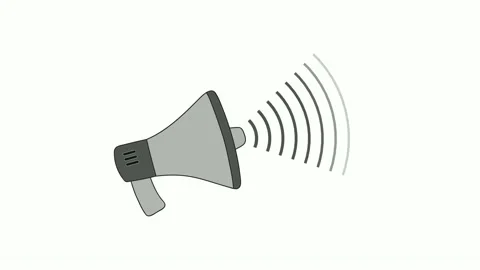 Hand speaker wave animated on white back... | Stock Video | Pond5