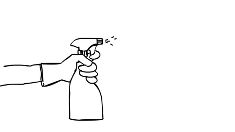 Hand Spraying Disinfectant Drawing 2D An... | Stock Video | Pond5