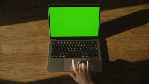 Hand swipe on laptop touchpad. Top view ... | Stock Video | Pond5