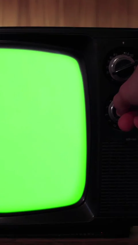 Hand Switching On a Vintage Green-Screen... | Stock Video | Pond5