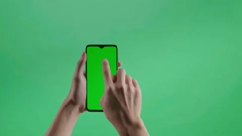 Hand Tap Touch Green Screen Smartphone O... | Stock Video | Pond5