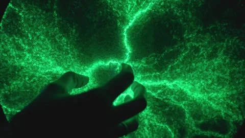 Hand touch plasma ball. Static electrici... | Stock Video | Pond5
