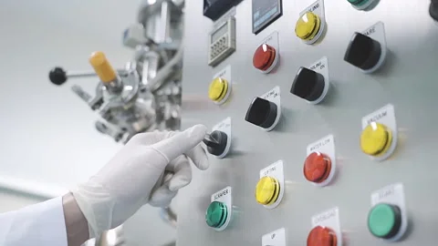 Hand turn on switch on switchboard Indus... | Stock Video | Pond5