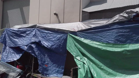 Hand washing station at a homeless encam... | Stock Video | Pond5