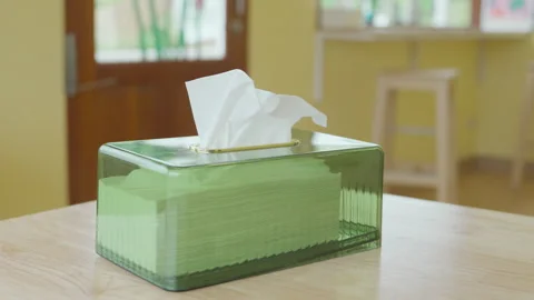 Hand of woman pulling tissue clean paper... | Stock Video | Pond5