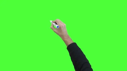 Hand Writing On Green Screen | Stock Video | Pond5