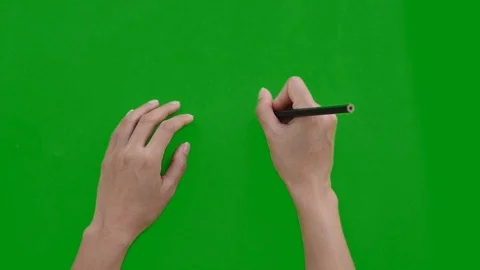 Hand writing on green screen | Stock Video | Pond5