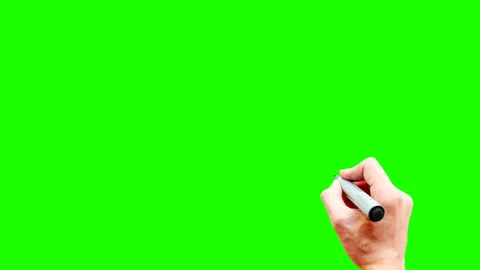 Hand writing on a green screen | Stock Video | Pond5