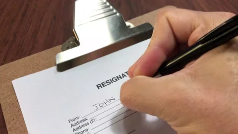 Hand writing a resignation letter. HD 4K | Stock Video | Pond5
