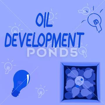 Hand writing sign Oil Development. Business idea act or process of ...