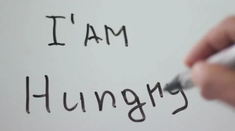 Hand writing title "I`m hungry" using a ... | Stock Video | Pond5
