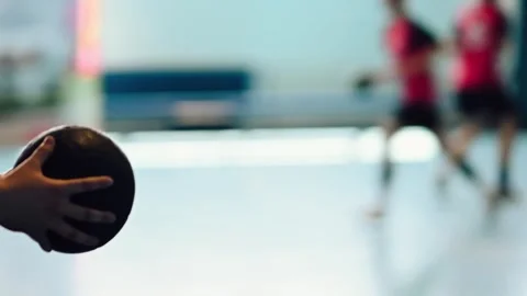 A handball player is carrying a ball | Stock Video | Pond5