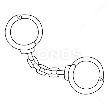 Handcuff Isolated Coloring Page for Kids: Graphic #237717693