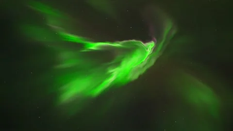 Handheld bottom up of Aurora Borealis Ex... | Stock Video | Pond5