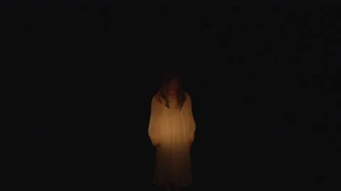 Handheld shot of Creepy Possessed Girl s... | Stock Video | Pond5