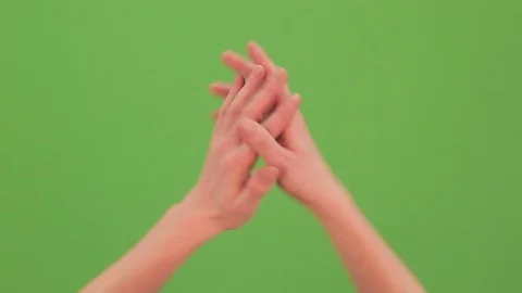 Hands are clapping on green screen backg... | Stock Video | Pond5