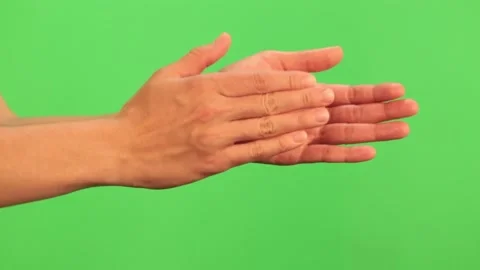 Hands are clapping on green screen backg... | Stock Video | Pond5