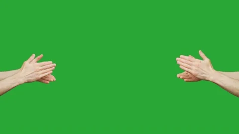 Hands are clapping at green screen backg... | Stock Video | Pond5