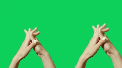 Hands are clapping on green screen backg... | Stock Video | Pond5