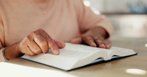 Hands, Bible study and person worship fo... | Stock Video | Pond5
