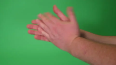 Hands clapping on Green screen Chromakey | Stock Video | Pond5