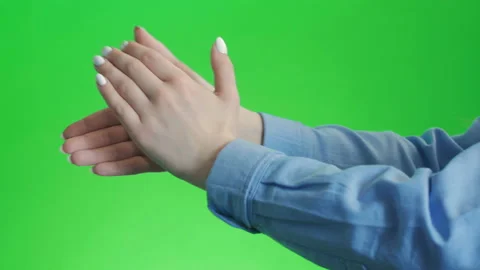 Hands clapping isolated green screen | Stock Video | Pond5