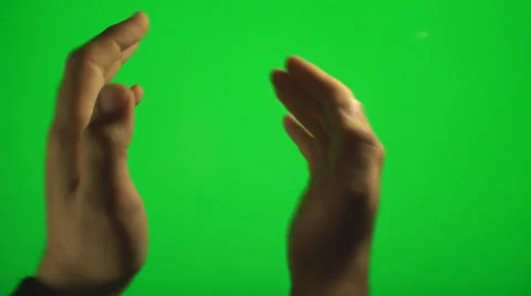 Hands Clapping On The Side On A Green Sc... | Stock Video | Pond5