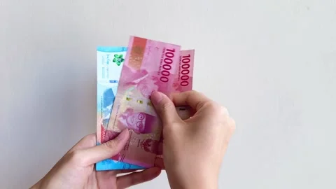 Hands counting IDR banknotes all nominal... | Stock Video | Pond5