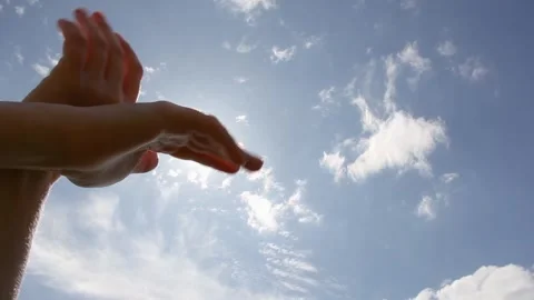 Hands depict a dove. Wings of a bird in ... | Stock Video | Pond5