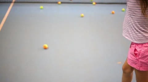 Hands of girl learning to beat off balls... | Stock Video | Pond5