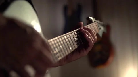hands of the guitarist playing solo on a... | Stock Video | Pond5
