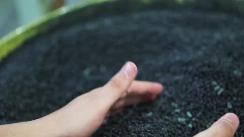 Hands handling small pieces of plastic t... | Stock Video | Pond5