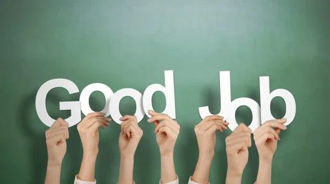 Hands holding up good job | Stock Video | Pond5