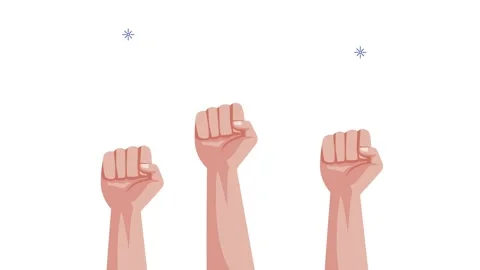 hands human fist protesting animation | Stock Video | Pond5