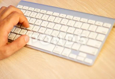Hands on keyboard, hands typing on a keyboard ~ Premium Photo #157694854