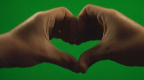 Hands Making A Heart On A Green Screen, ... | Stock Video | Pond5