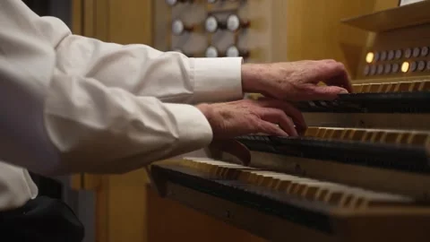 Hands of a master playing a pipe organ -... | Stock Video | Pond5
