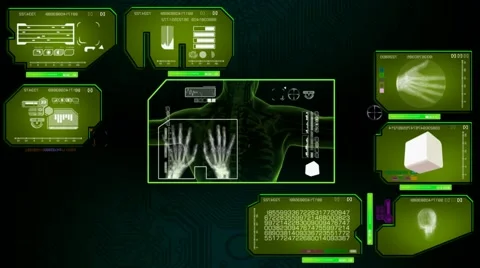 Hands - Medical Scan -green 01 | Stock Video | Pond5