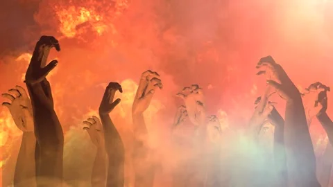 hands of people in hell background rende... | Stock Video | Pond5