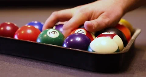 Hands Placing Pool Balls Inside Triangle... | Stock Video | Pond5