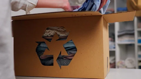 Hands put things of sustainable fabric i... | Stock Video | Pond5