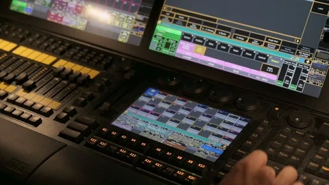 Hands using a control panel in a control... | Stock Video | Pond5