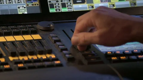 Hands using a control panel in a control... | Stock Video | Pond5