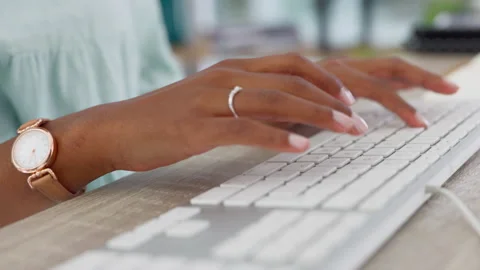 Hands of a woman typing an email on a ke... | Stock Video | Pond5