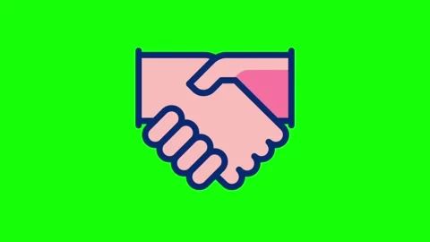 Handshake gesture animation loop on gree... | Stock Video | Pond5