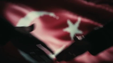 Handshake. Multiple takes. Turkey flag o... | Stock Video | Pond5